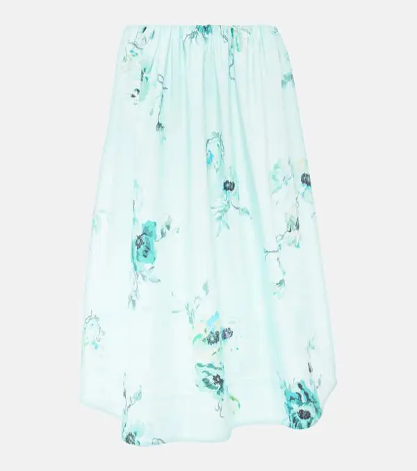 Zimmermann Lightburst Floral Cotton Midi Skirt