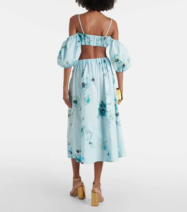 Zimmermann Lightburst Floral Cotton Midi Skirt