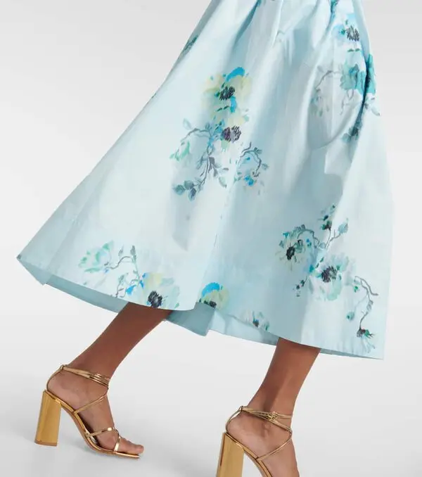 Zimmermann Lightburst Floral Cotton Midi Skirt