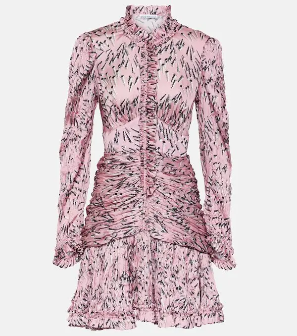 Rabanne Printed Ruched Mini Dress