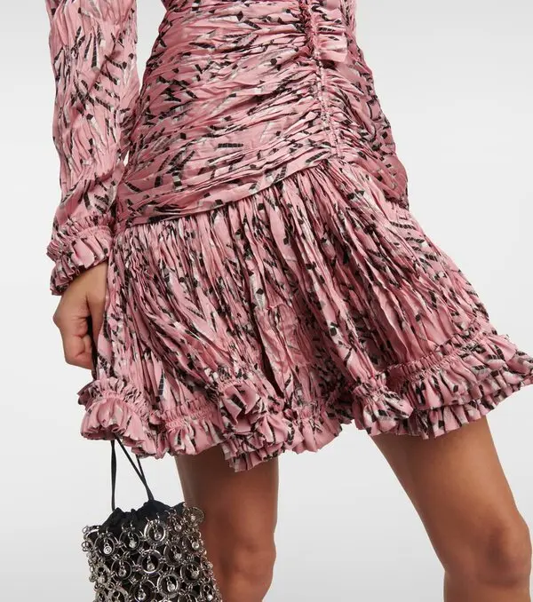 Rabanne Printed Ruched Mini Dress