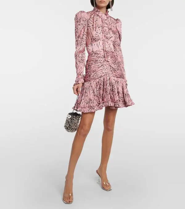 Rabanne Printed Ruched Mini Dress