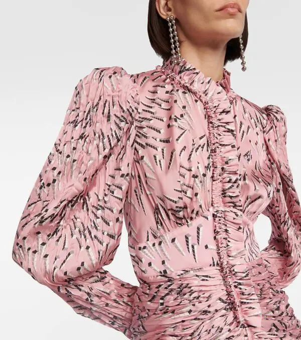 Rabanne Printed Ruched Mini Dress