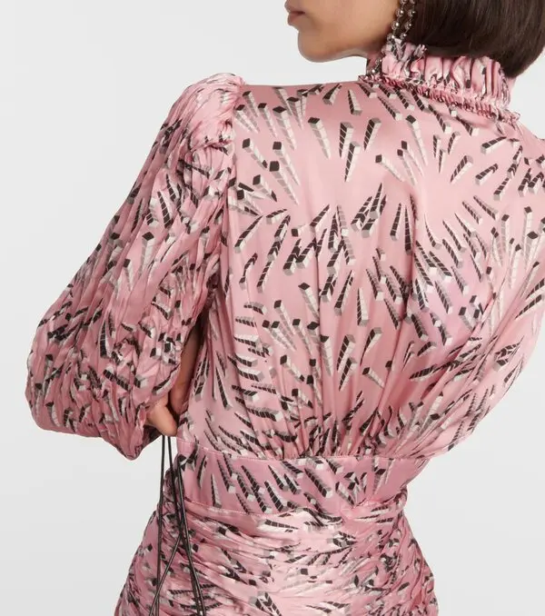 Rabanne Printed Ruched Mini Dress