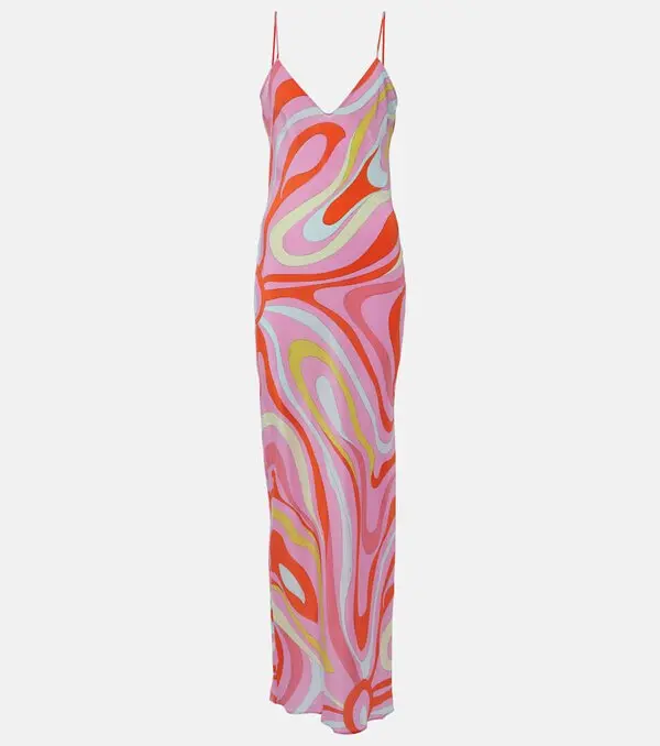 Emilio Pucci Marmo Silk Slip Dress