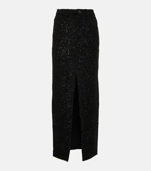 SELF-PORTRAIT Boucle Maxi Skirt