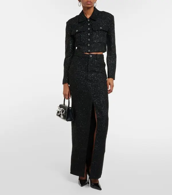 SELF-PORTRAIT Boucle Maxi Skirt