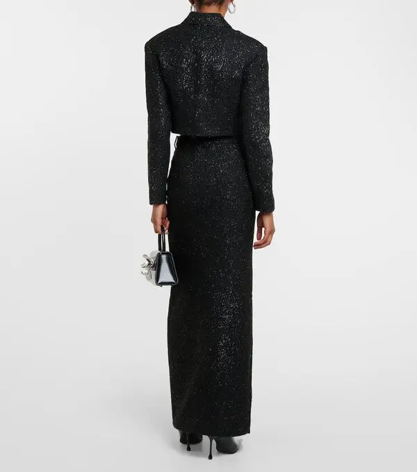 SELF-PORTRAIT Boucle Maxi Skirt