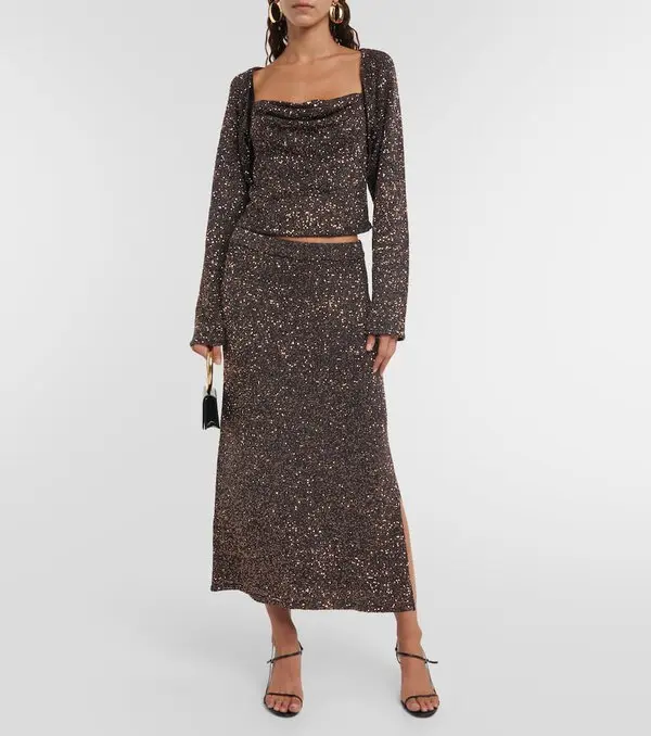 Altuzarra Milos Metallic Knit Maxi Skirt