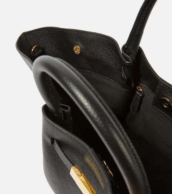 DEMELLIER New York Medium Leather Tote Bag - Black