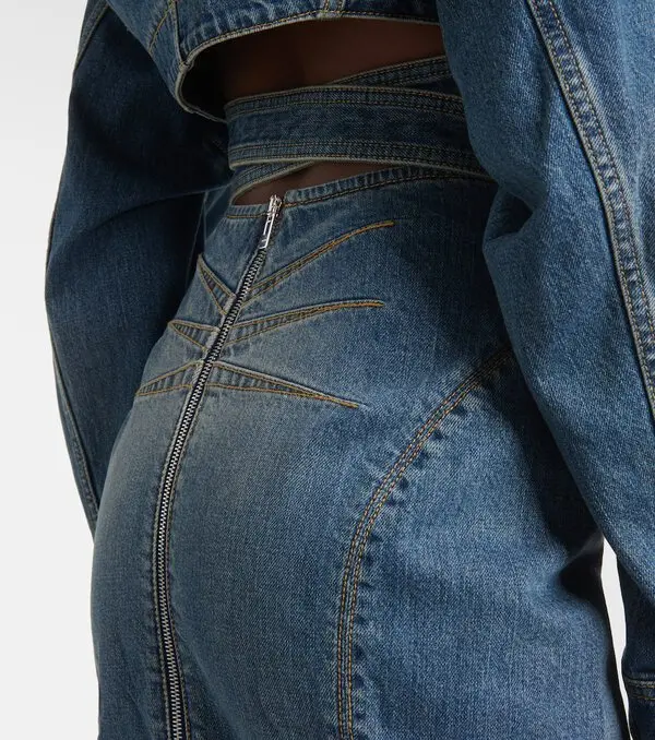 Alaïa Denim Pencil Skirt