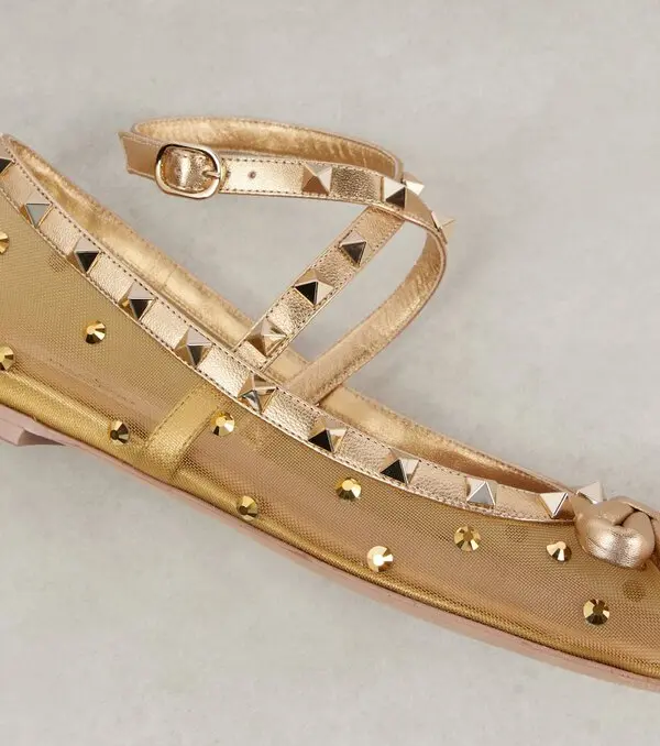 Valentino Garavani Rockstud Embellished Ballet Flats