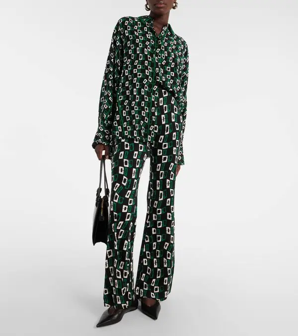 Diane Von Furstenberg Brooklyn Printed Flared Pants