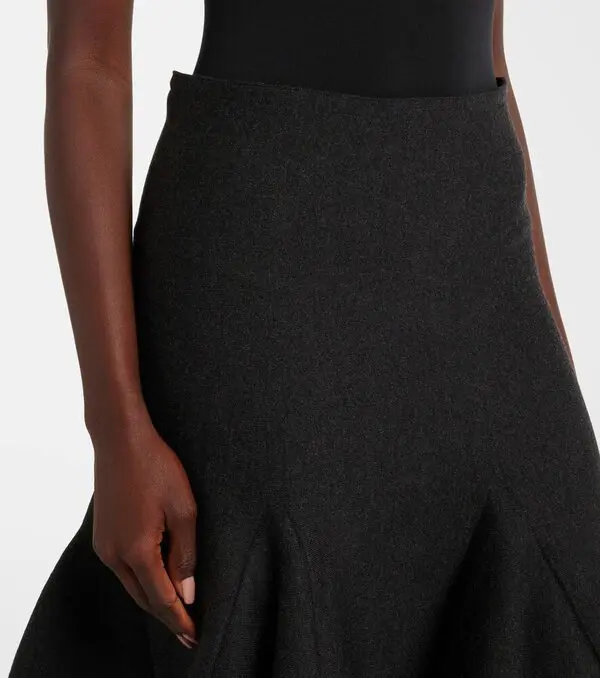 Alaïa Wool-blend Midi Skirt