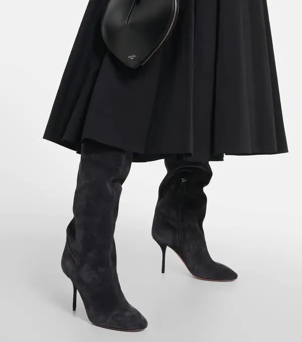 Alaïa Fluide 90 Suede Over-the-knee Boots