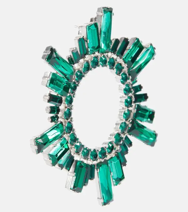 Amina Muaddi Begum Crystal-embellished Earrings - Green