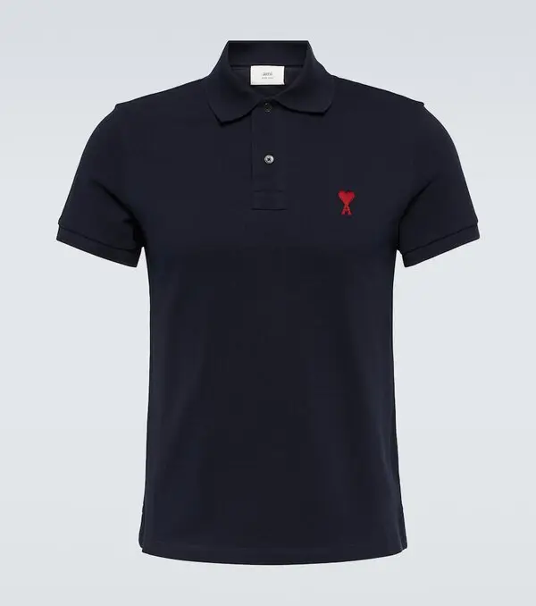 AMI Paris De Cour Cotton Pique Polo Shirt