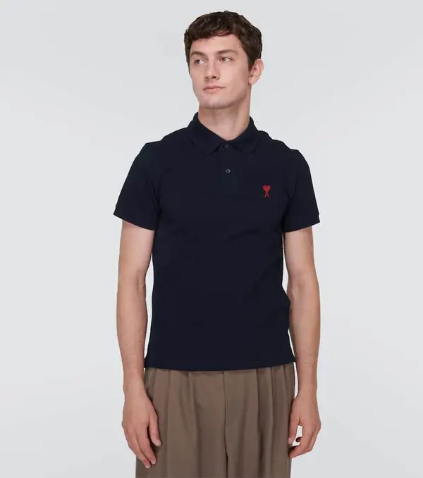 AMI Paris De Cour Cotton Pique Polo Shirt