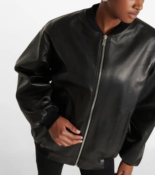 Magda Butrym Leather Bomber Jacket