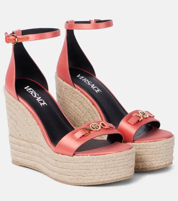 Versace Medusa '95 Satin Wedge Espadrilles