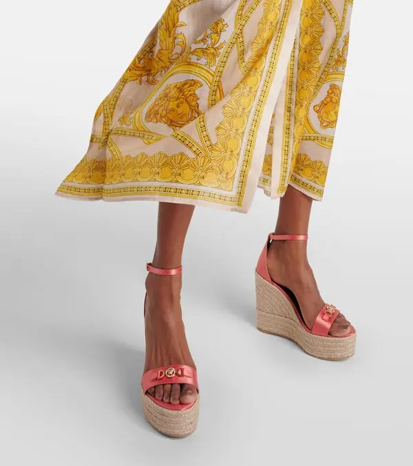 Versace Medusa '95 Satin Wedge Espadrilles