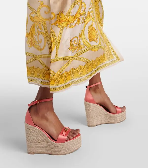Versace Medusa '95 Satin Wedge Espadrilles