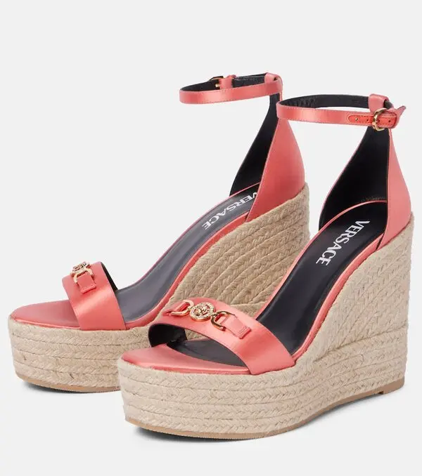 Versace Medusa '95 Satin Wedge Espadrilles
