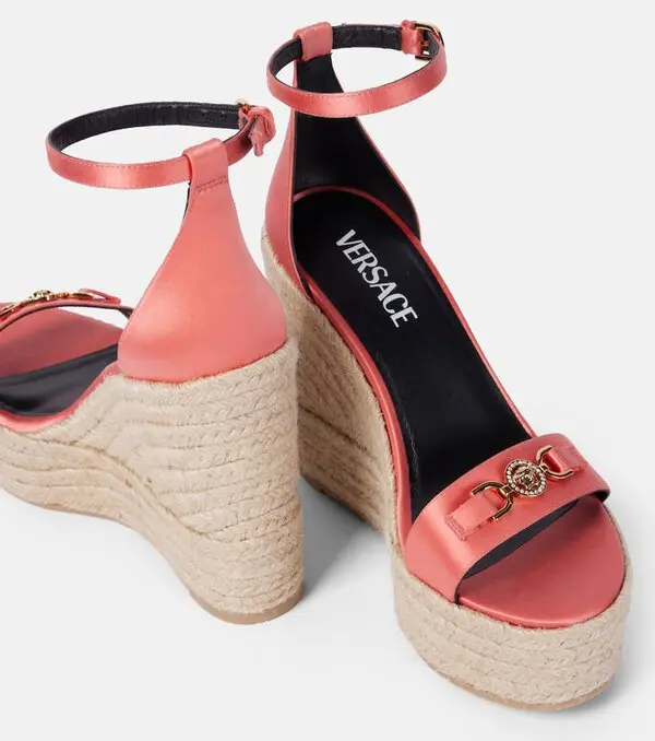 Versace Medusa '95 Satin Wedge Espadrilles