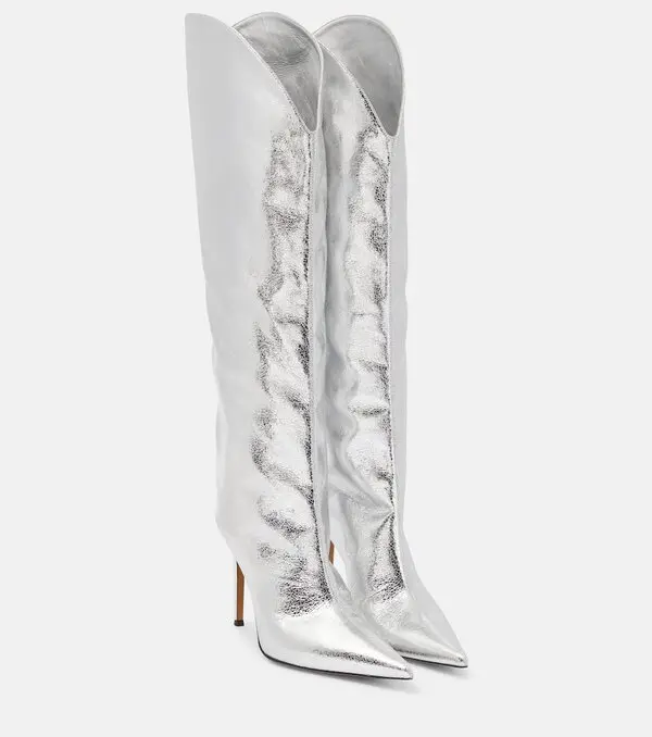 Alexandre Vauthier Metallic Leather Over-the-knee Boots