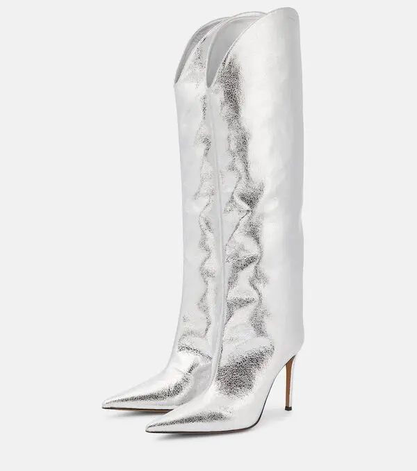 Alexandre Vauthier Metallic Leather Over-the-knee Boots