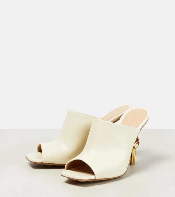 Bottega Veneta Knot Leather Mules - White