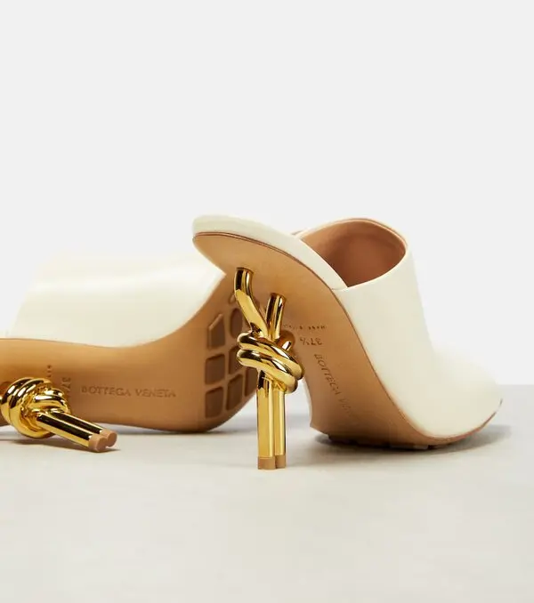 Bottega Veneta Knot Leather Mules - White