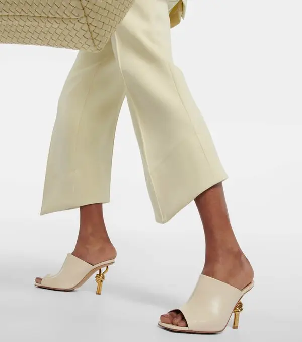 Bottega Veneta Knot Leather Mules - White