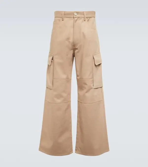 Marni Wide-leg Cotton Gabardine Cargo Pants
