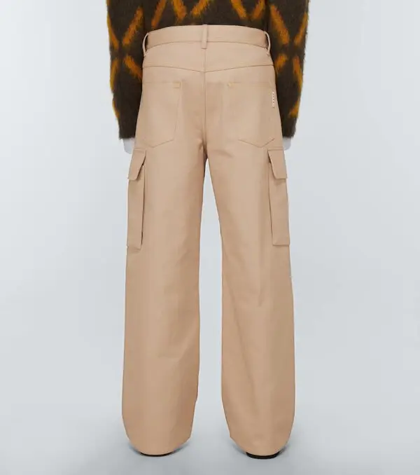 Marni Wide-leg Cotton Gabardine Cargo Pants