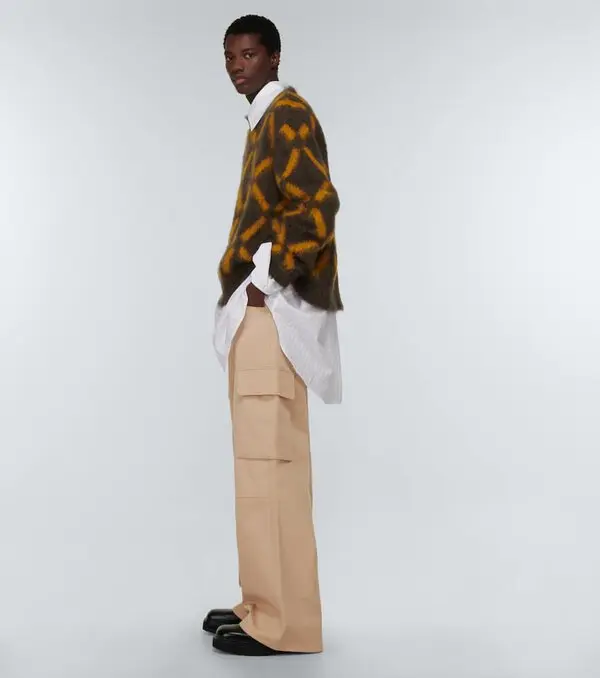 Marni Wide-leg Cotton Gabardine Cargo Pants