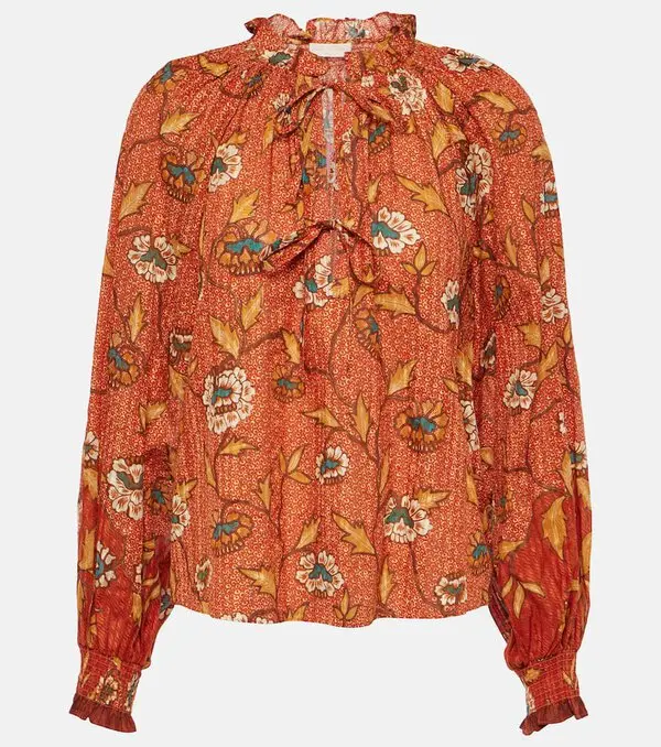 Ulla Johnson Kaitlyn Floral Cotton-blend Blouse