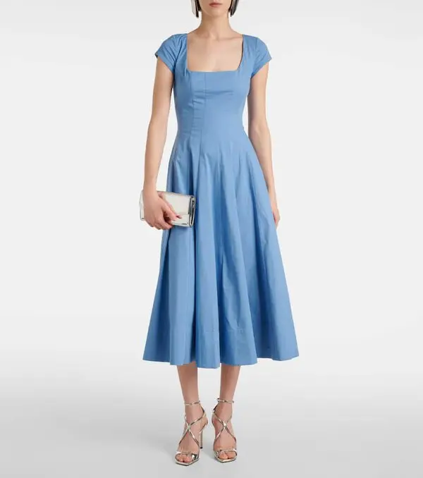 Staud Wells Cotton Midi Dress
