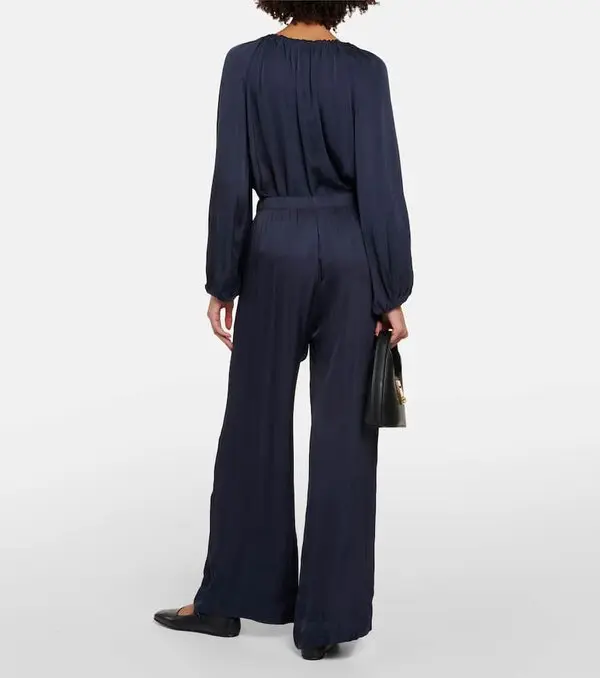 Velvet By Graham & Spencer Livi Satin Wide-leg Pants