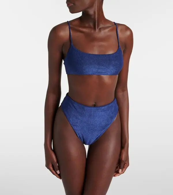 Jade Swim Incline High-rise Bikini Bottoms - Blue