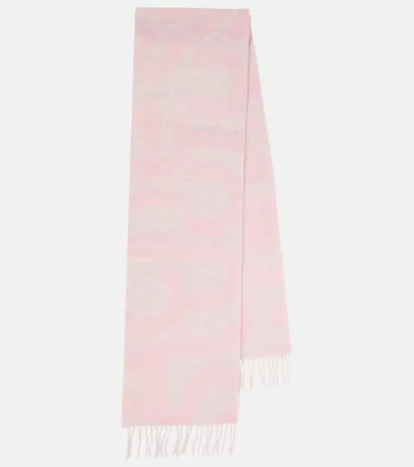 Acne Studios Logo Wool-blend Scarf - Pink