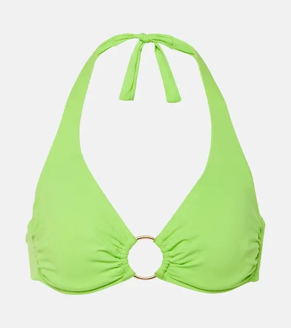 Melissa Odabash Brussels Halterneck Bikini Top - Green