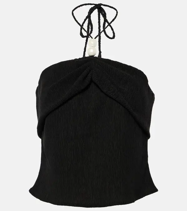 Magda Butrym Halterneck Crop Top - Black