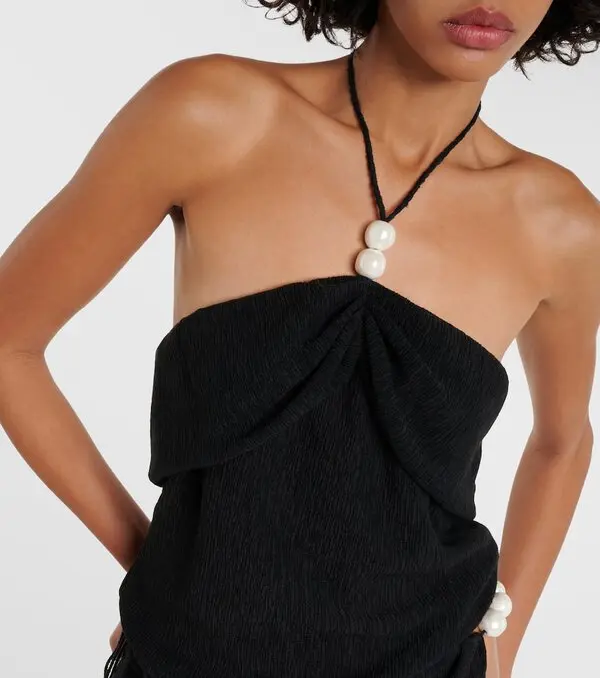 Magda Butrym Halterneck Crop Top - Black