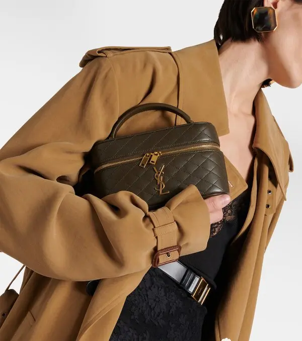 Saint Laurent Gaby Leather Vanity Bag - Brown