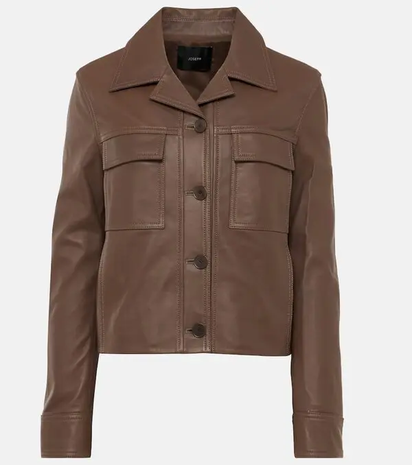 JOSEPH Leather Shirt Jacket
