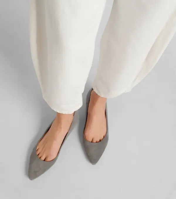 Manolo Blahnik Lanza Bb Ballet Flats - Grey