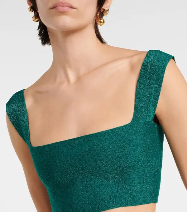 Victoria Beckham Metallic Knit Bra Top