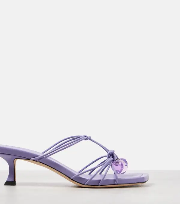 JIMMY CHOO Jemma 50 Embellished Leather Mules