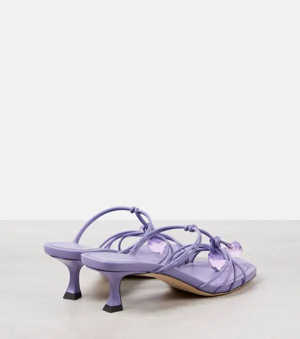 JIMMY CHOO Jemma 50 Embellished Leather Mules